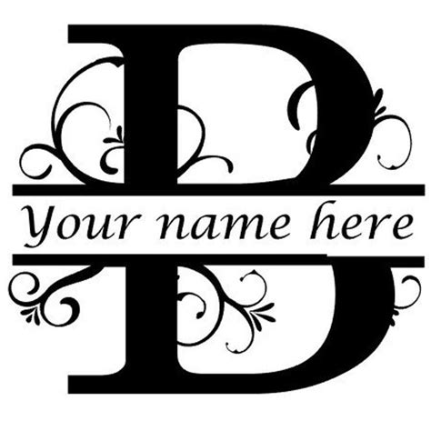 Letter B Floral Initial Monogram Family Name Vinyl Decal Etsy Lettering Initials Decal