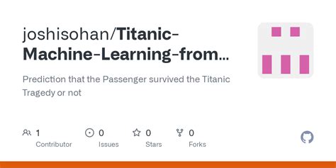 Github Joshisohan Titanic Machine Learning From Disaster Prediction That The Passenger