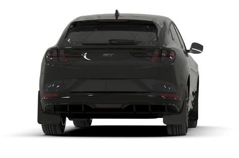 Rally Armor 21 23 Ford Mustang Mach E Black Mud Flap W White Logo