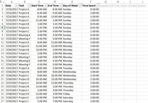 Time Reporting Excel Spreadsheet Automatically Tracks Hours Worked Etsy
