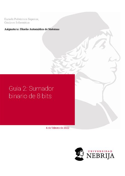 Proyecto Sumador 8bits Guia 2 Sumador Binario De 8 Bits 6 De Febrero De 2022 Escuela