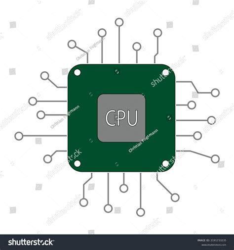 Cpu Microchip Chip Flat Design Icon Stock Vector Royalty Free