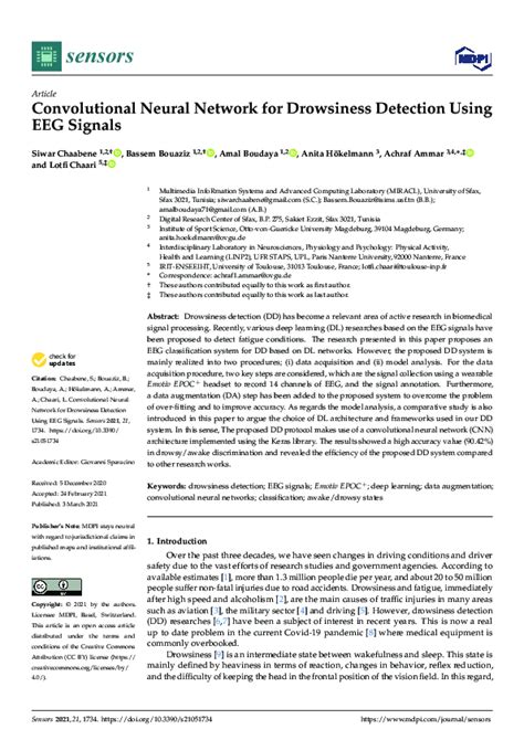 pdf convolutional neural network for drowsiness detection using eeg