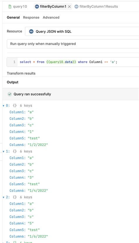 Query Json With Sql Filter Using Query Result 💬 Queries And Resources