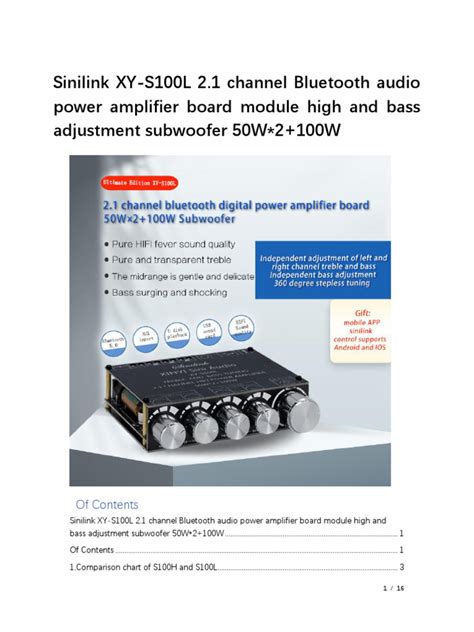 Xy S100L en | PDF | Power Supply | Amplifier