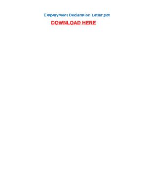 Fillable Online Employment Declaration Letter Pdfsdocumentscom Fax Email Print PdfFiller