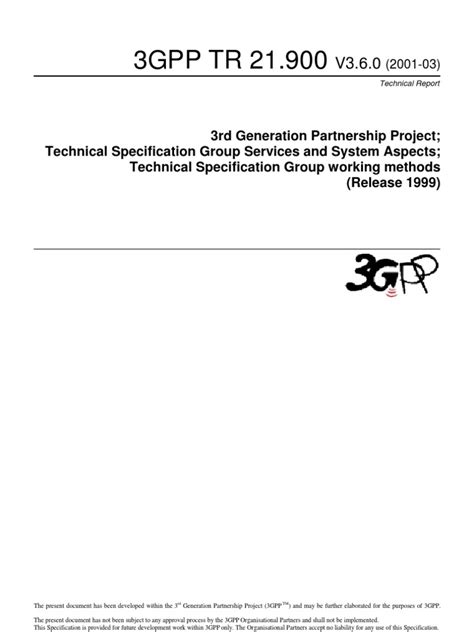 3gpp Tr 21 900 Pdf 3 Gpp Specification Technical Standard