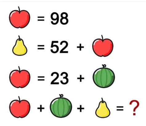 Maths Puzzles The Fruit Math Challenge