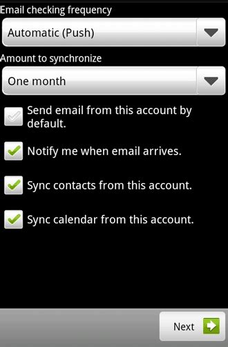 Android Setup Hotmail As Push Email Using Exchange ActiveSync