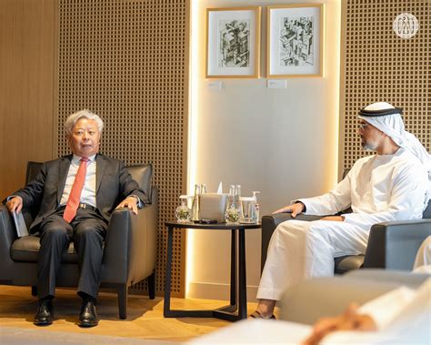 khaled bin mohamed bin zayed meets with president of asian