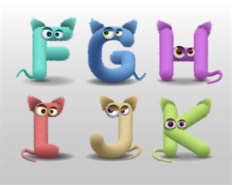 Fur Monster Alphabet Vector Free Download