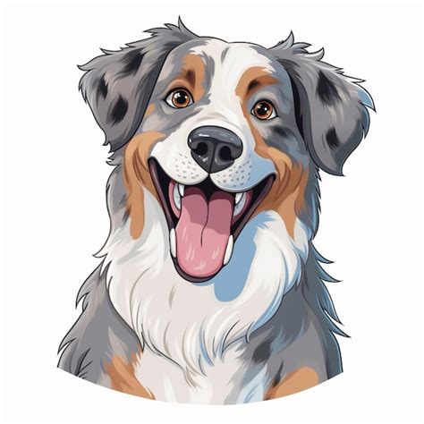 Premium Vector Australian Shepherd Cartoonized Vector