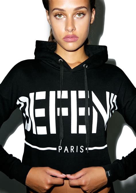 Defend Block Crop Hoodie Dolls Kill