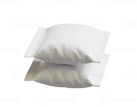 Blank Plastic Snack Bag Mockup White Potato Chips Container 3d
