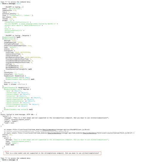 This Is A Chat Model And Not Supported Api Response · Waylaidwanderer
