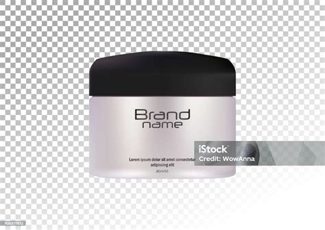 화장품 현실적인 플라스틱 흰색 크림 항아리 검은 뚜껑 화장품 미용 제품 패키지 템플릿 벡터 일러스트 레이 션입니다 플라스틱 용기 투명 한 배경에 고립의 현실 이랑 디자인에