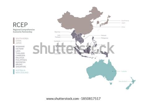 Infographic Rcep Participating Countries Rcep Countries เวกเตอร์สต็อก ปลอดค่าลิขสิทธิ์