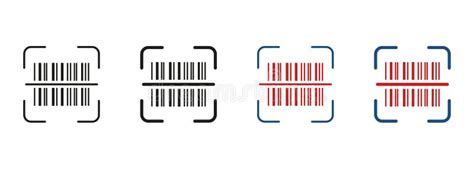 Scan Bar Code Line And Silhouette Icon Set Product Information