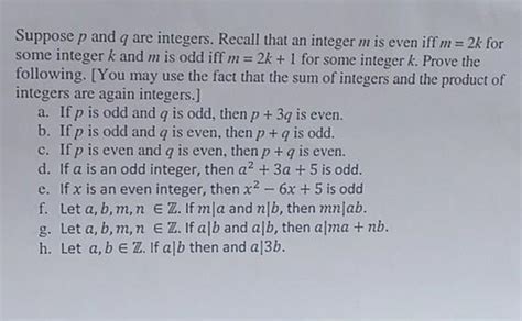Solved Suppose P And Q Are Integers Recall That An Integer Chegg
