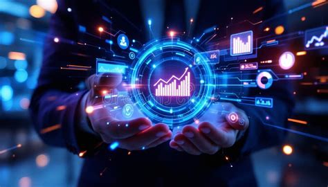 Digital Business Analytics Growth And Data Visualization Stock Illustration Illustration Of