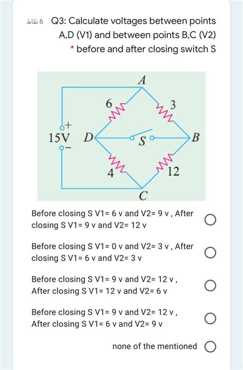 Solved Bä6 Q3 Calculate Voltages Between Points Ad V1