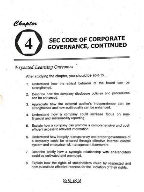 Chapter 4 Sec Code Of Corporate Governance Continued Pdf
