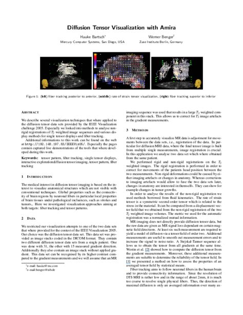 Pdf Diffusion Tensor Visualization With Amira