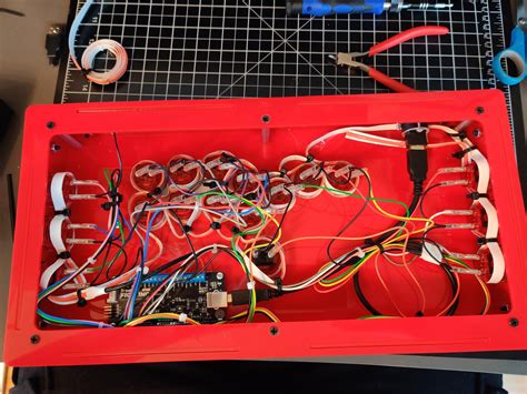 finally installed some lights into my first hitbox r fightsticks