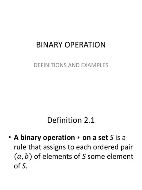 Binary Operation Pdf Matrix Mathematics Function Mathematics