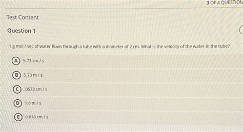 Solved 3 ﻿of 4 ﻿questiontest Contentquestion 11gmolsec ﻿of