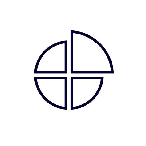 Circle Divided Into Quarters With Thick Dark Lines In A Geometric Style