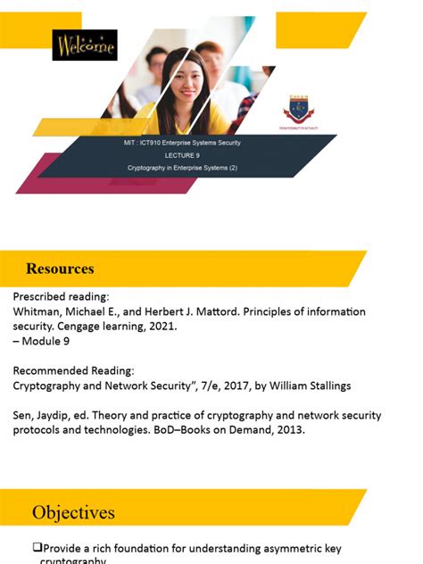 W9 Ict910 Enterprise Systems Security Pdf Public Key Cryptography Key Cryptography