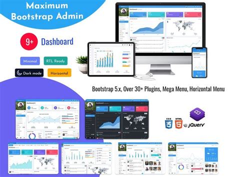 Maximum Responsive Bootstrap 4 And 5 Admin Dashboard Ui And Webapp Template Dashboard Template