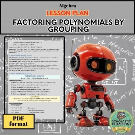 Factoring Polynomials By Grouping Algebra Pdf Lesson Plan Tpt