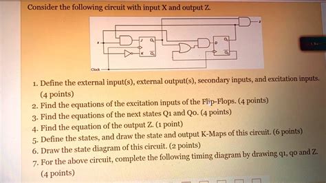 consider the following circuit with input x and output z k q d clock 1