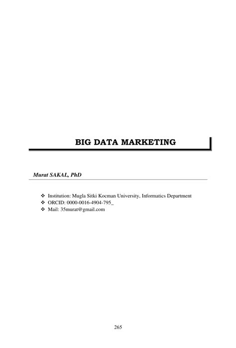 Pdf Big Data Marketing
