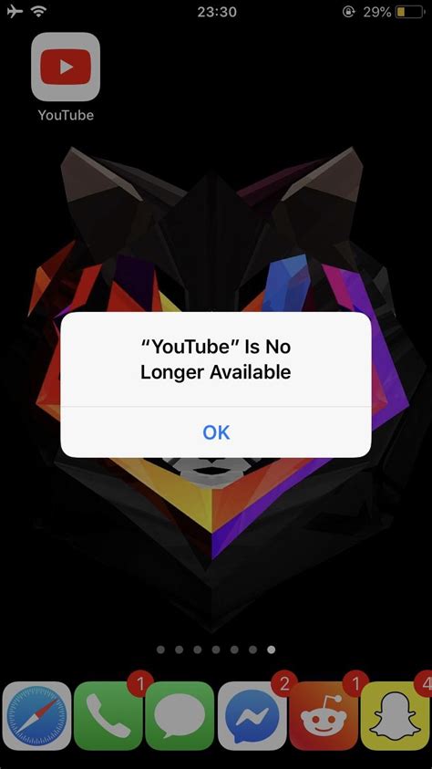 Help Youtube Doesnt Work Anymore Thats The Message I Get When