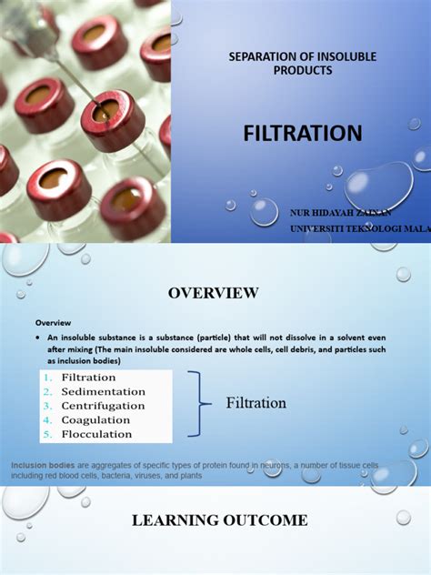 Filtration Techniques For Insoluble Products Pdf Filtration
