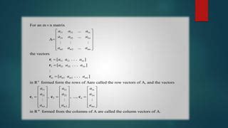 Row Space Column Space Null Space And Rank Nullity And Rank Nullity Theorem For Matrices