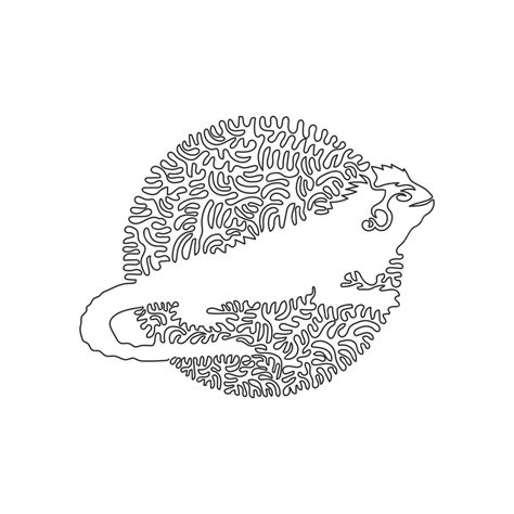 Premium Vector Continuous Curve One Line Drawing Of Cute Iguana For