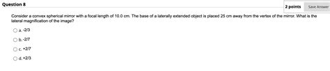 Solved Question Points Save Answer Consider A Convex Chegg