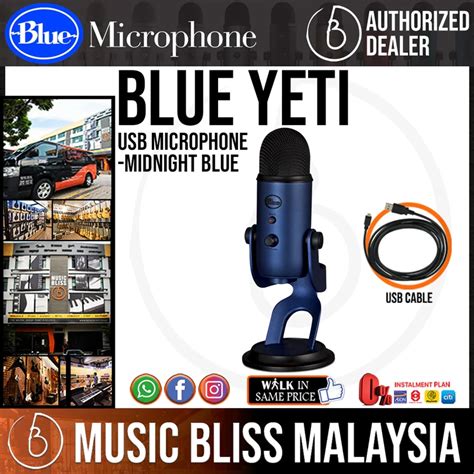 Blue Yeti Multi Pattern Usb Condenser Microphone Midnight Blue