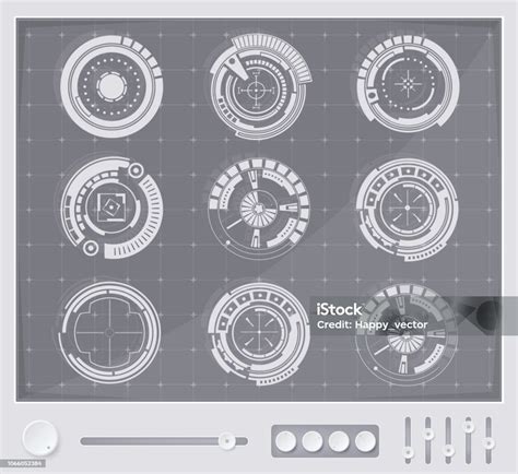추상 미래 개념 벡터 미래 가상 그래픽 터치 사용자 인터페이스 Hud 웹 사이트 검정색 배경 테크노 온라인 디자인 비즈니스 Gui Ui에 고립 된 모바일 응용 프로그램에 대