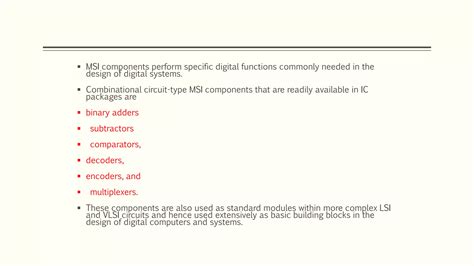 Chapter 5 Cominational Logic With Msi And Lsi Pptx