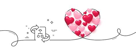 Technical Algorithm Line Icon Project Documentation Sign Continuous Line Big Heart Vector Stock