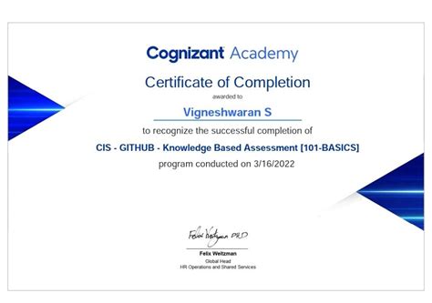 Vigneshwaran S On Linkedin Github Cognizant