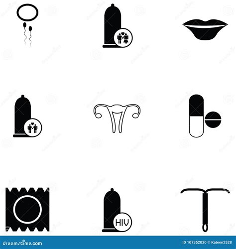 Safe Sex Icon Set Stock Vector Illustration Of Icon 107352030