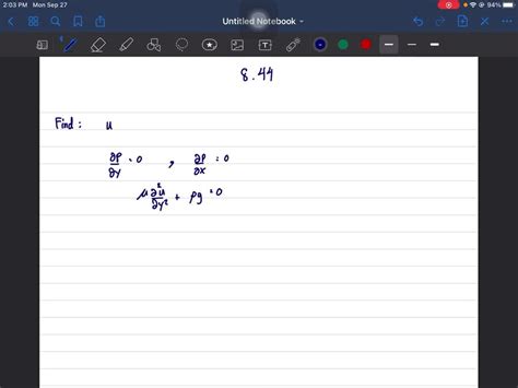 SOLVED In Example We Derived The Velocity Profile For Laminar Flow On A Vertical Wall By
