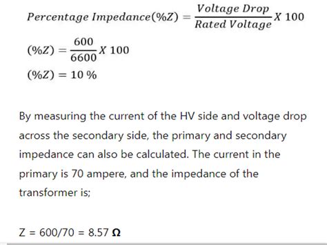 Percentage Impedance Of Transformer And Its Calculation Eee Atoz