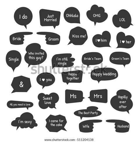 Collection Photo Booth Props Speech Bubbles Stock Vector Royalty Free